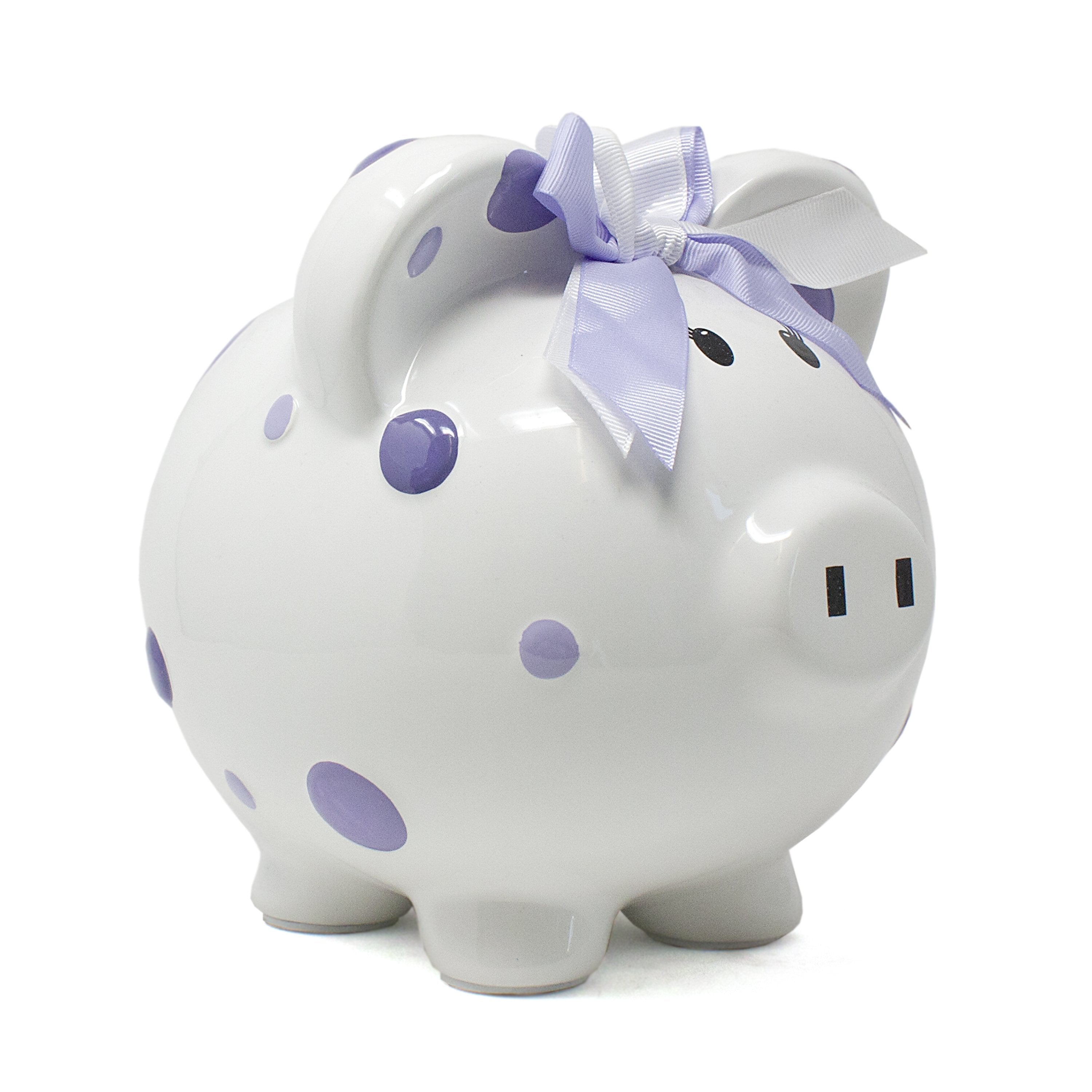 PURPLE MULTI DOT PIGGY BANK | Personalized Piggy Banks